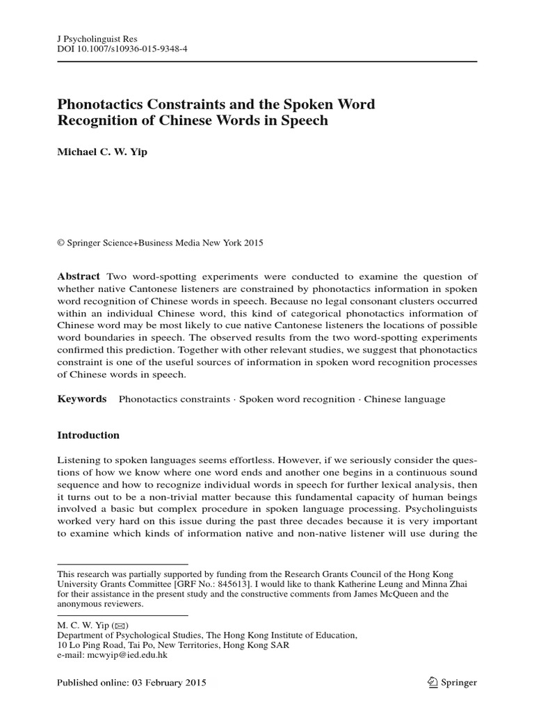 Phonotactics Constraints | PDF | Syllable | Speech
