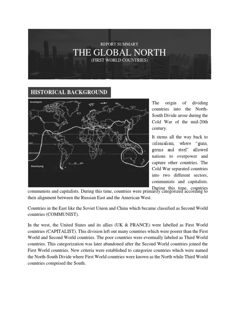 The Global North Part 1 | PDF | North–South Divide | Globalization