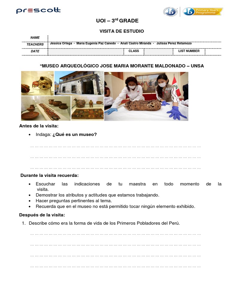 Ficha Visita - MUSEO | PDF