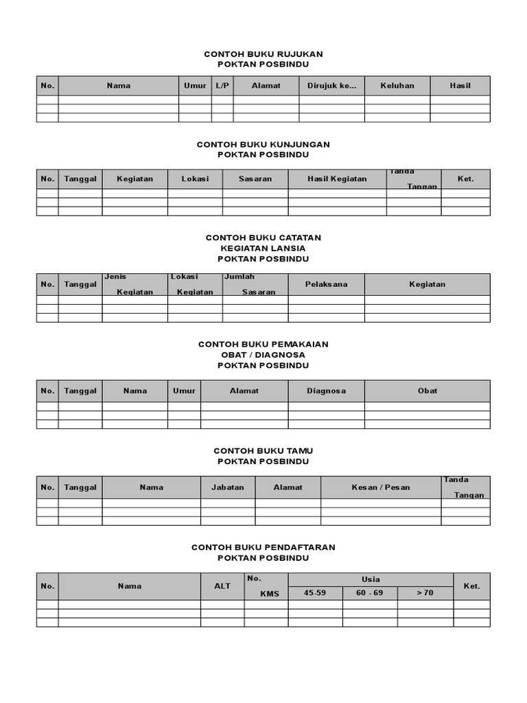 Contoh Buku Posbindu | PDF