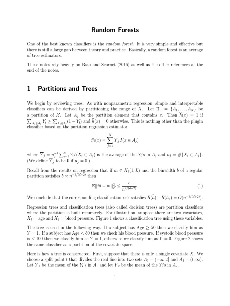 Random Forests: N 1 N J X A I X A I | PDF | Estimator | Bootstrapping ...