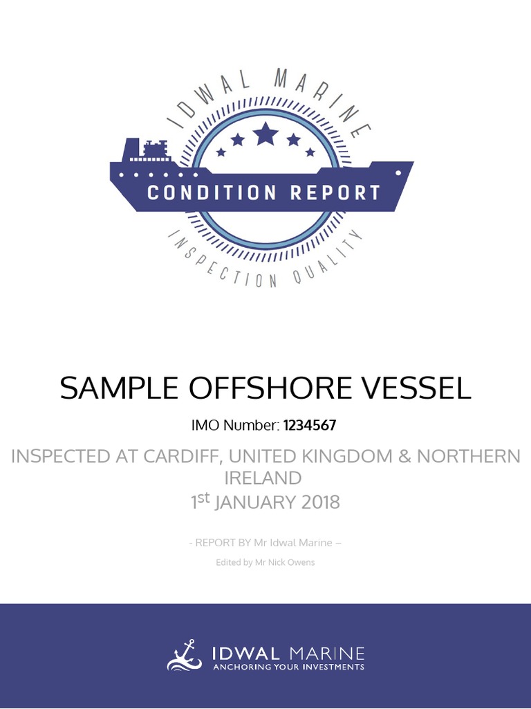 Sample Offshore Vessel: Inspected at Cardiff, United Kingdom & Northern ...