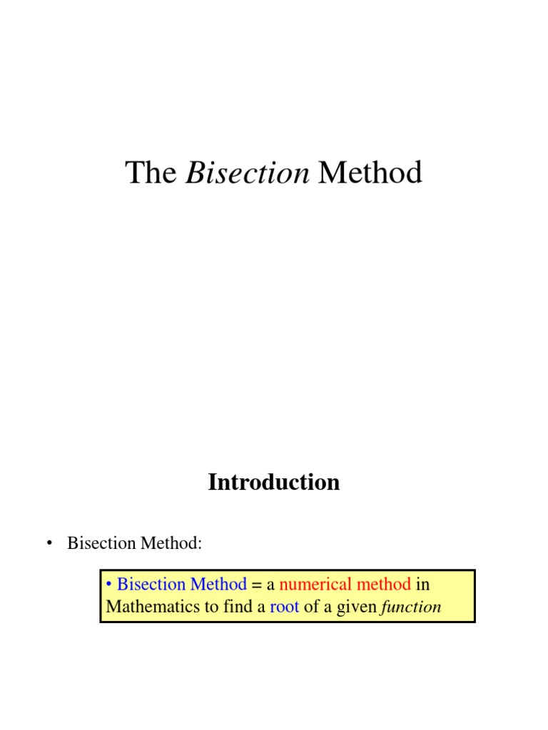 Bisection Method Pdf Function Mathematics Discrete Mathematics