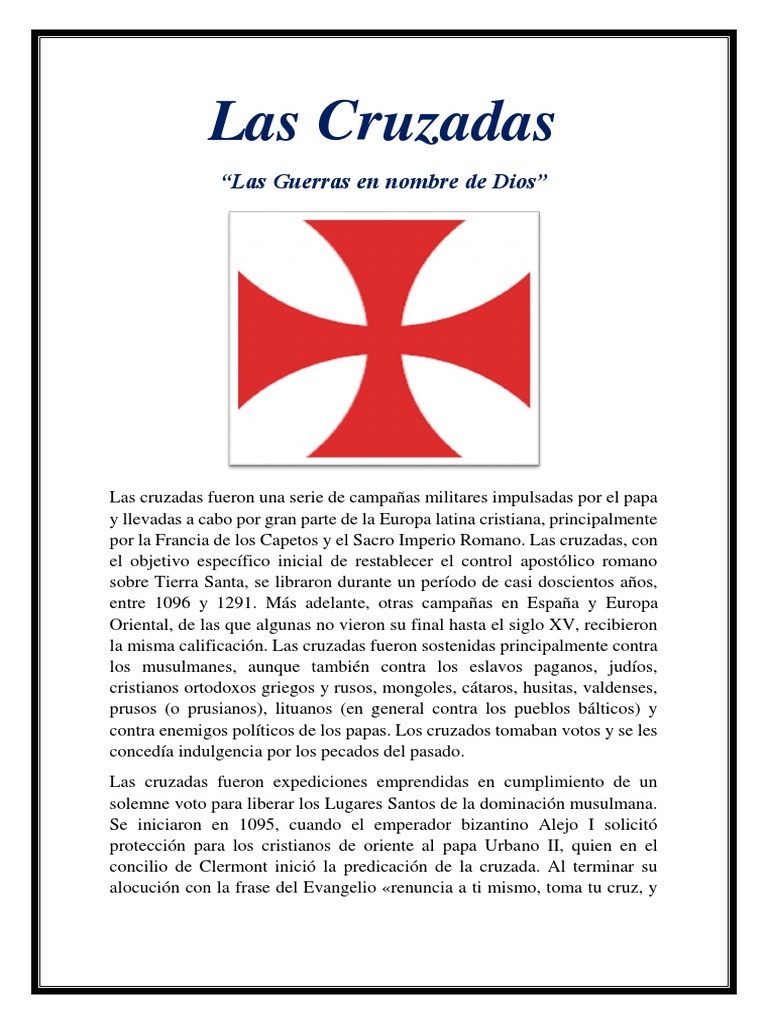 Guerras Santas y Cruzadas | PDF | Cruzadas | imperio Otomano