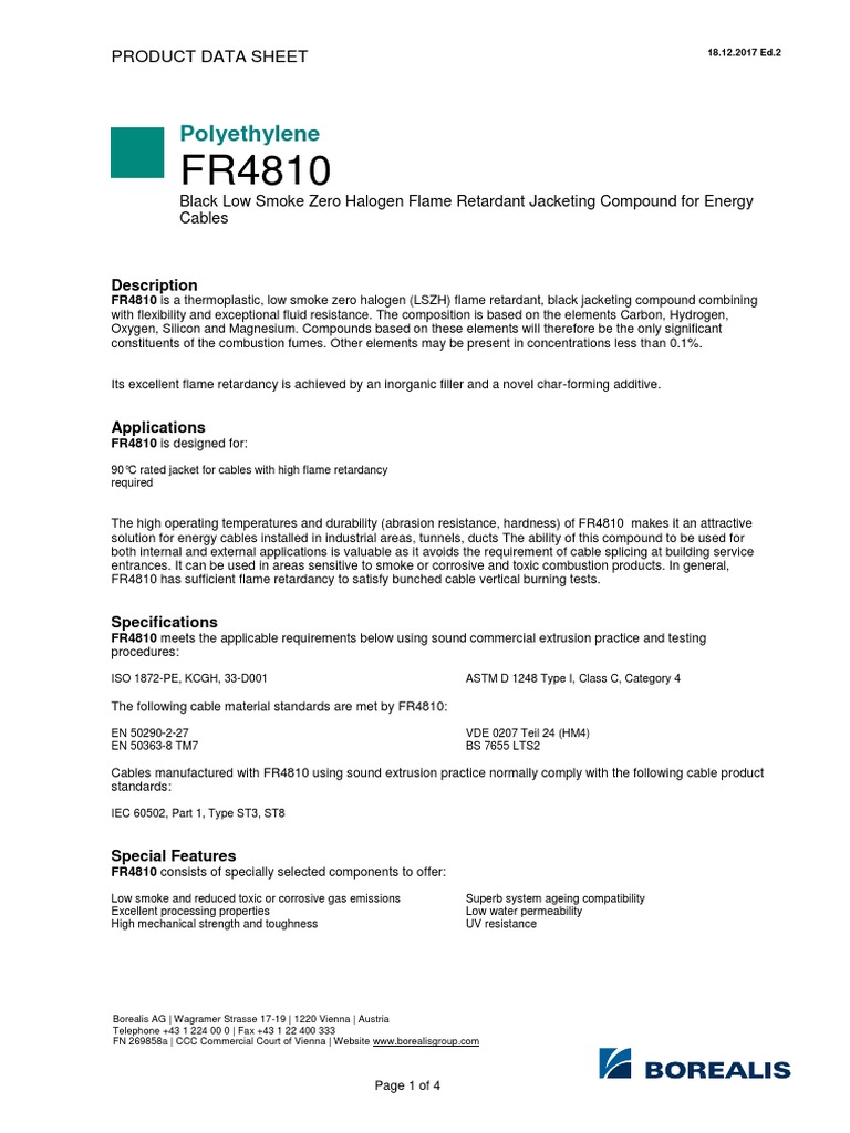 PE Datasheet | PDF | Smoke | Materials
