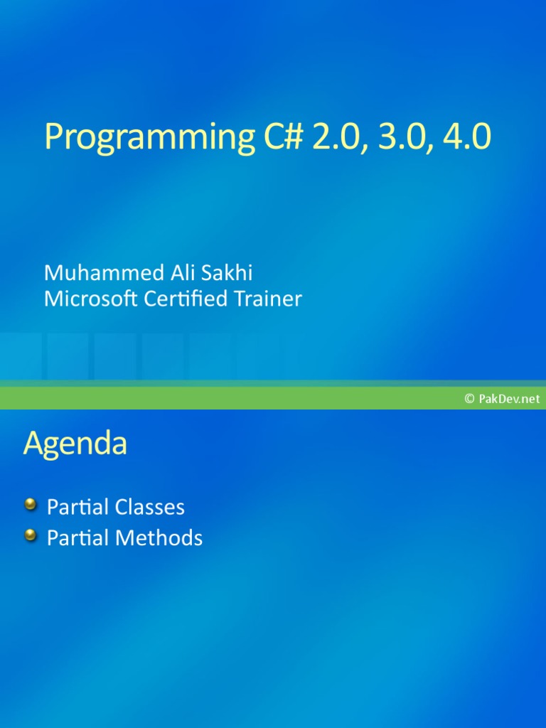 Partial Classes and Partial Methods | PDF