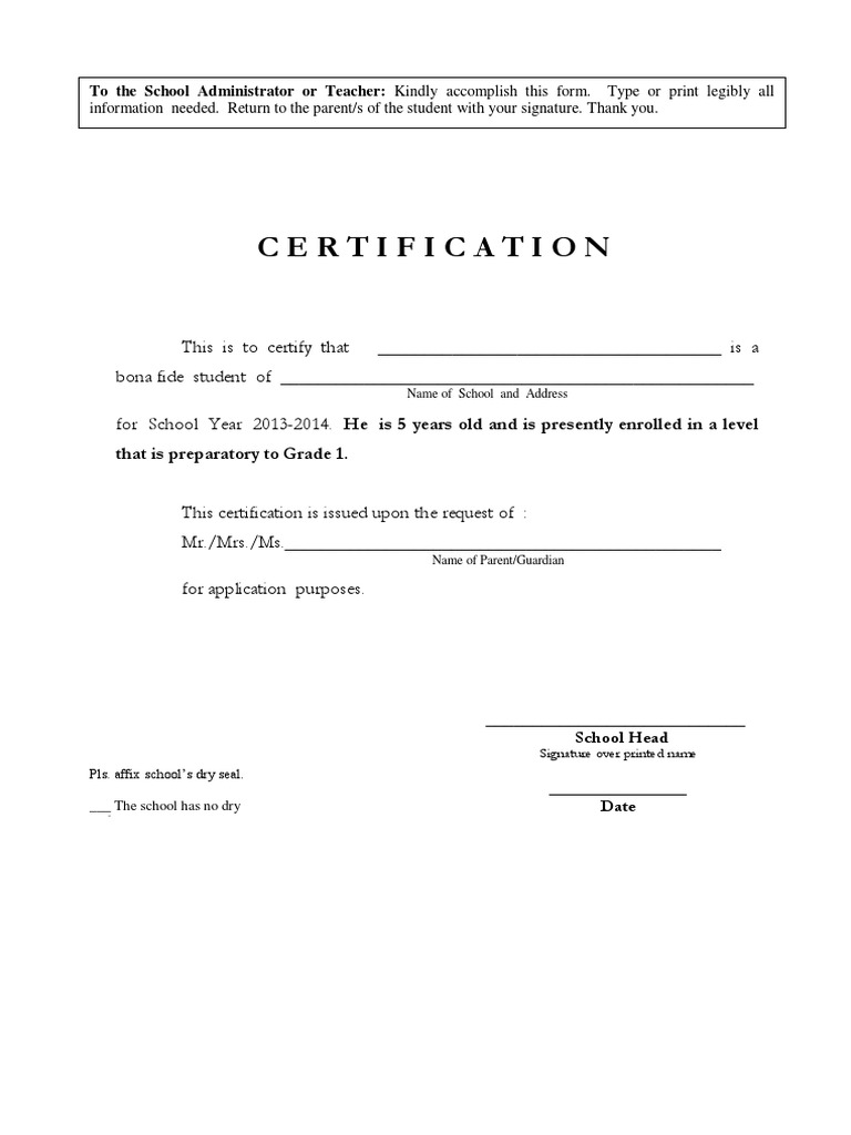 Student Enrollment Certification | PDF | Career & Growth | Self-Improvement