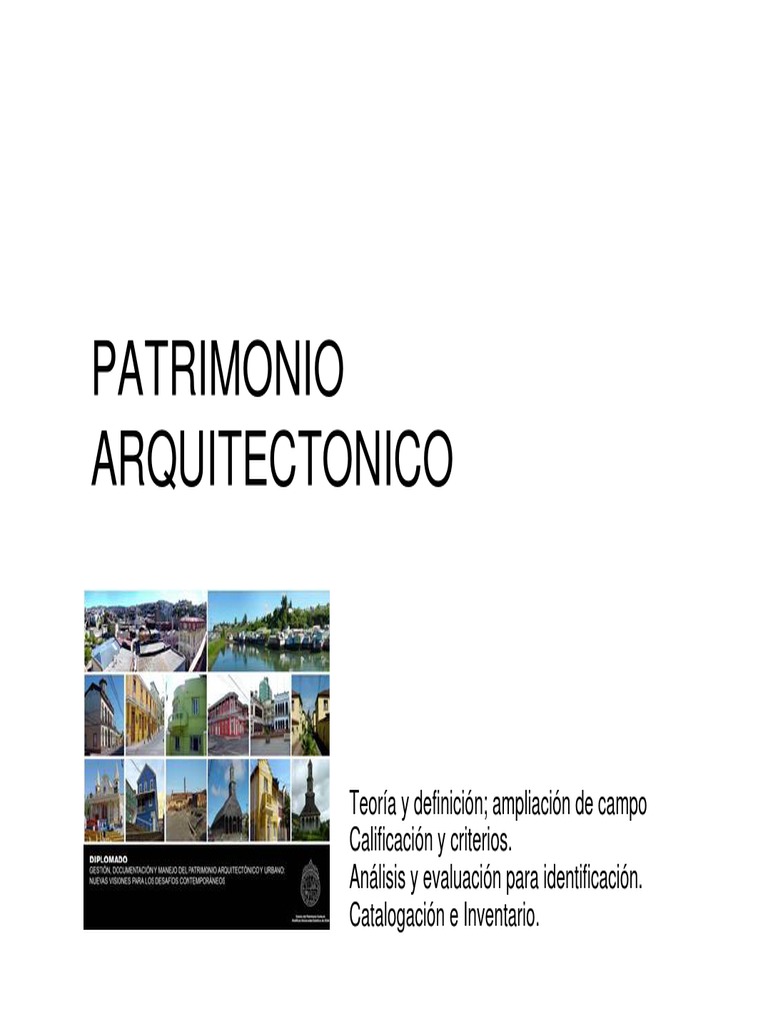 Patrimonio Arquitectónico | PDF | Patrimonio cultural | Bienes (Ley)