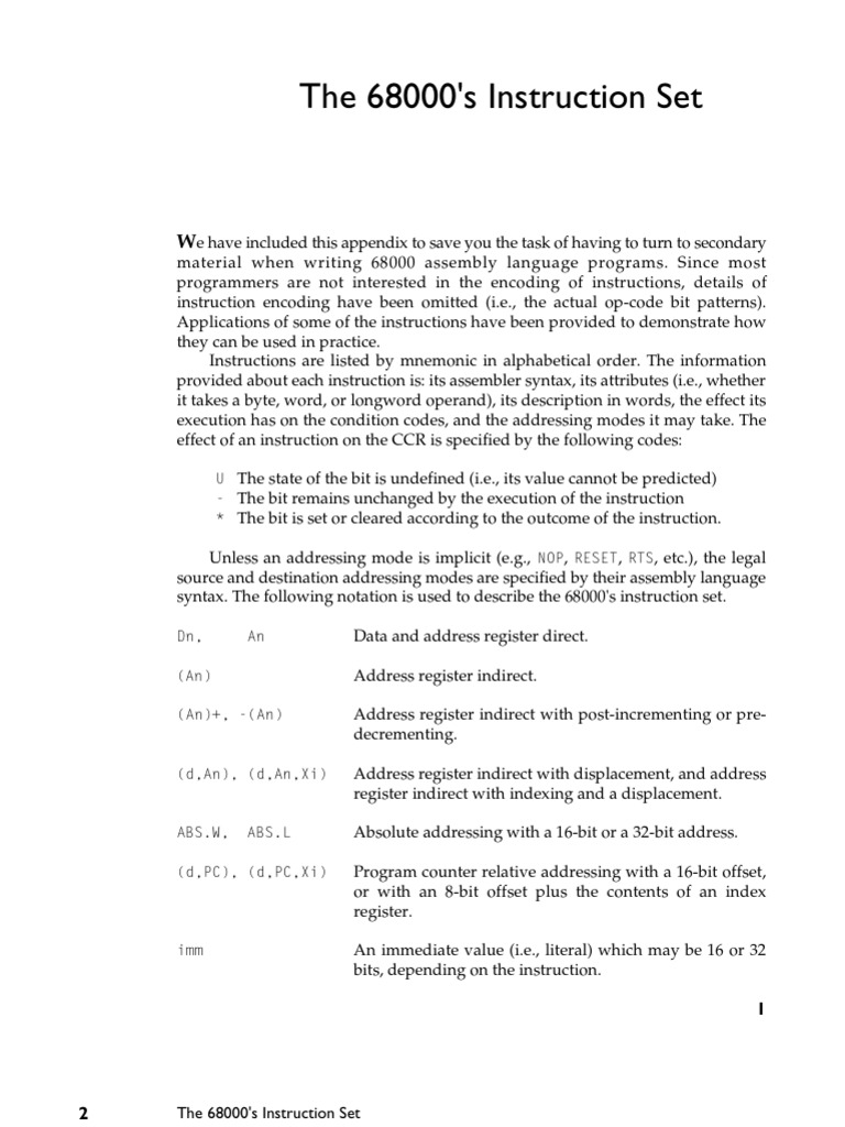 Easy Motorola 68k Reference | PDF | Business