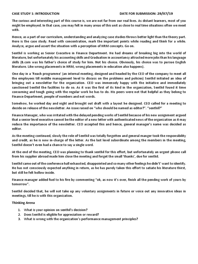 PM Case Studies | PDF | Performance Appraisal | Business