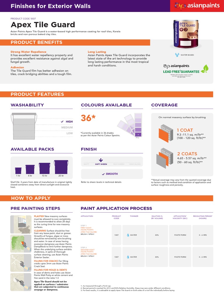 Apex Tile Guard New | PDF | Paint | Tile