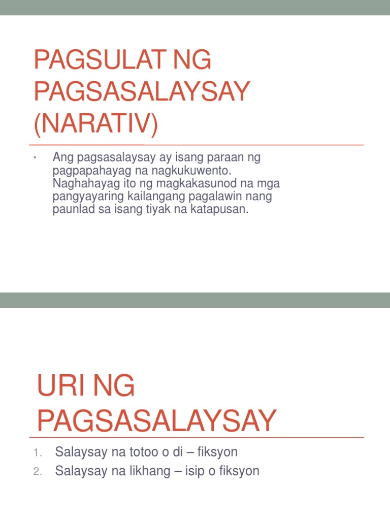 Pagsulat NG Pagsasalaysay (Midterm) | PDF