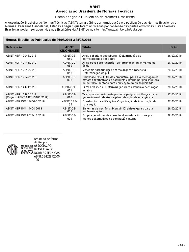 2018 Lista de Publicacao - 26 A 28 Fev | PDF