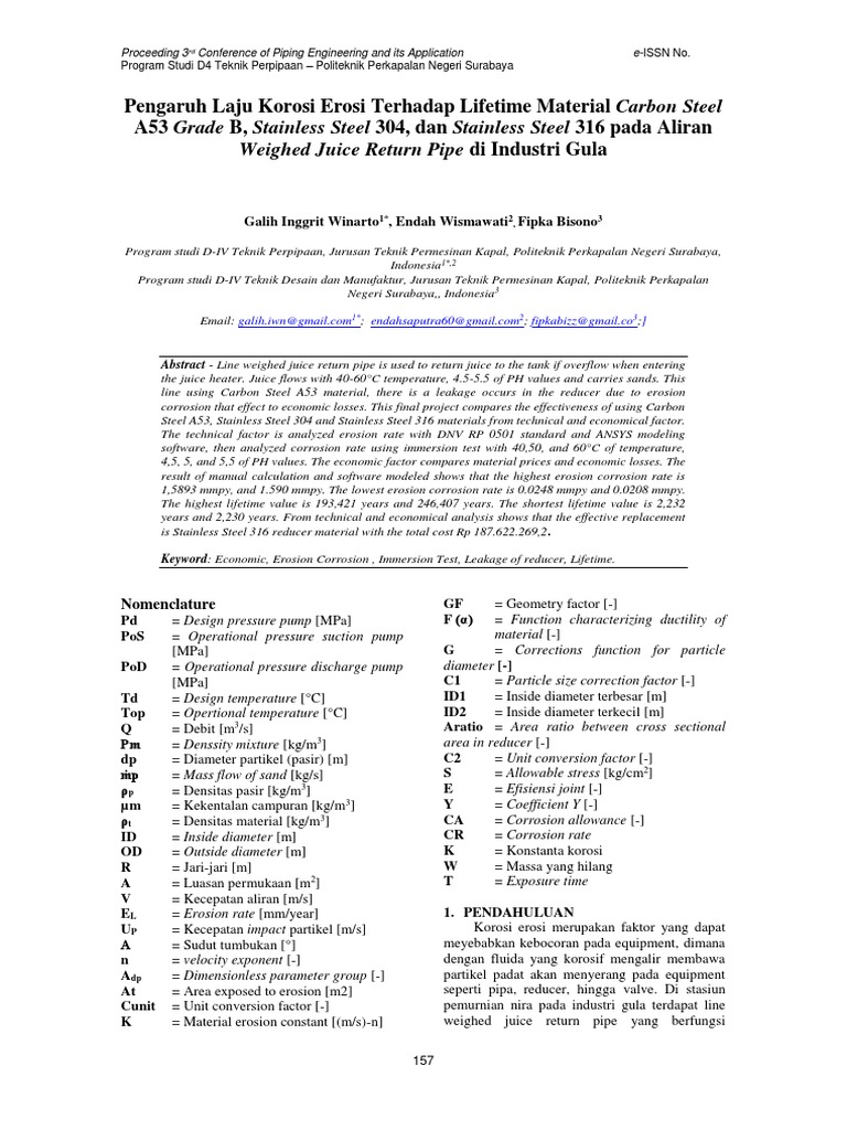 Pengaruh Laju Erosi Terhadap Umur Pipa | PDF | Corrosion | Pump