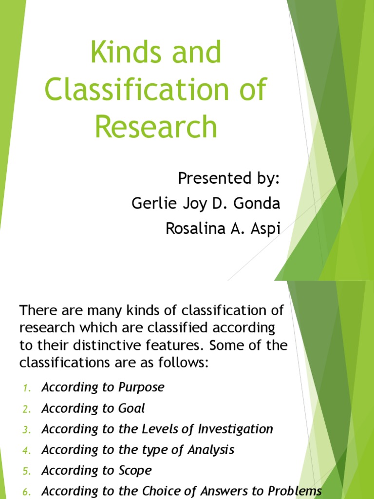 Research Classification Types Explained | PDF | Research Methods ...