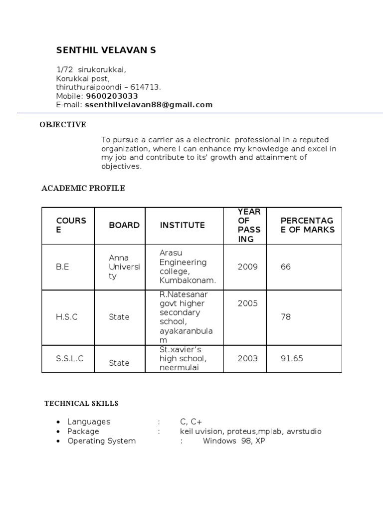 Resume Senthil | PDF | Digital Technology | Manufactured Goods