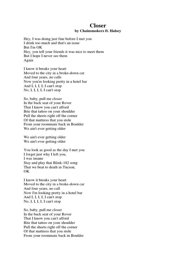Review Song Closer | PDF | Songs