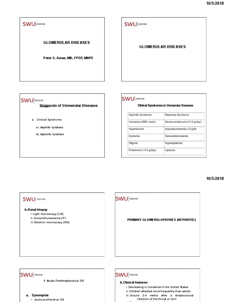 Genpath - Glomerular Diseases (Primary Glomerulopathies (Nephritic) ) | PDF | Internal Medicine ...