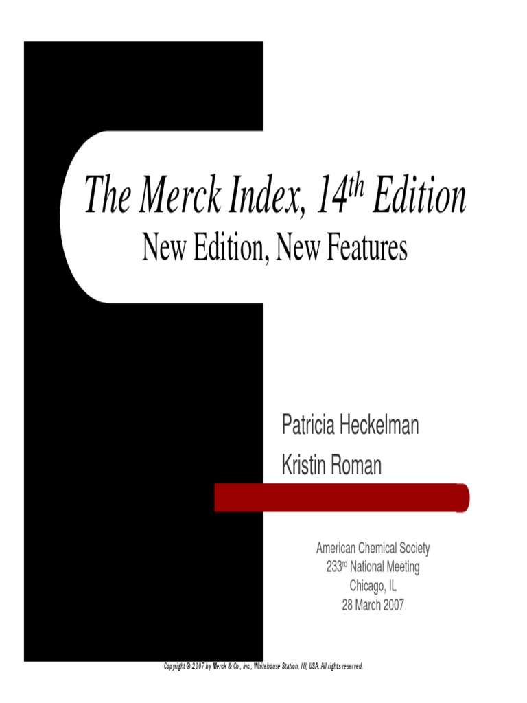 Merck Index Tutorial PDF | PDF | Chemical Substances | Natural Products