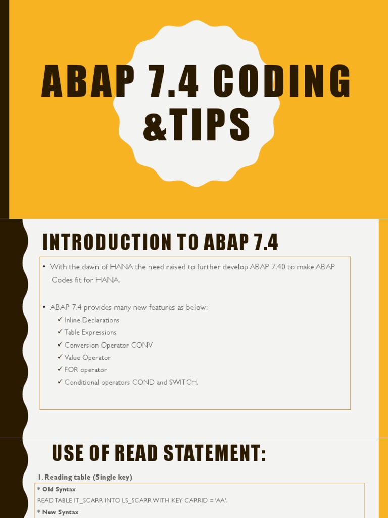 ABAP 7.4 Coding | Download Free PDF | Data Management | Software ...