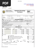 Quarterly Percentage Tax Return 2551 | PDF | Taxes | Public Law