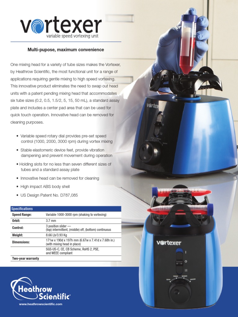 HS 2017 Vortexer Sell Sheet LO RES | PDF | Manufactured Goods