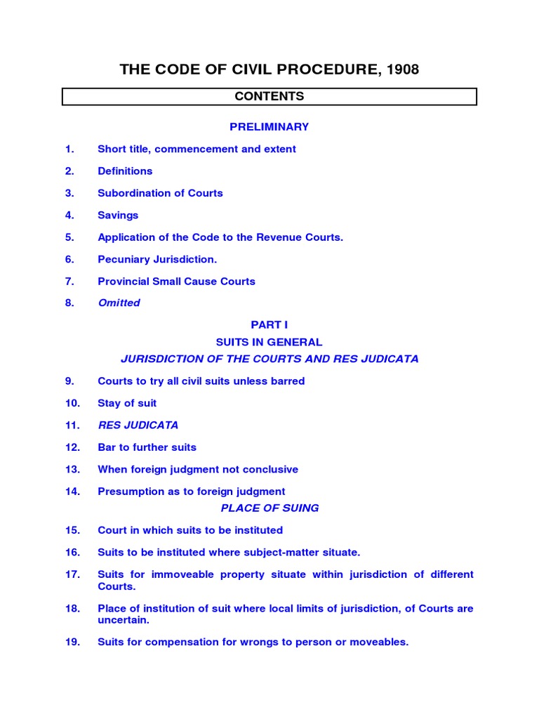 Code of Civil Procedure 1908 Overview | PDF | Lawsuit | Appeal