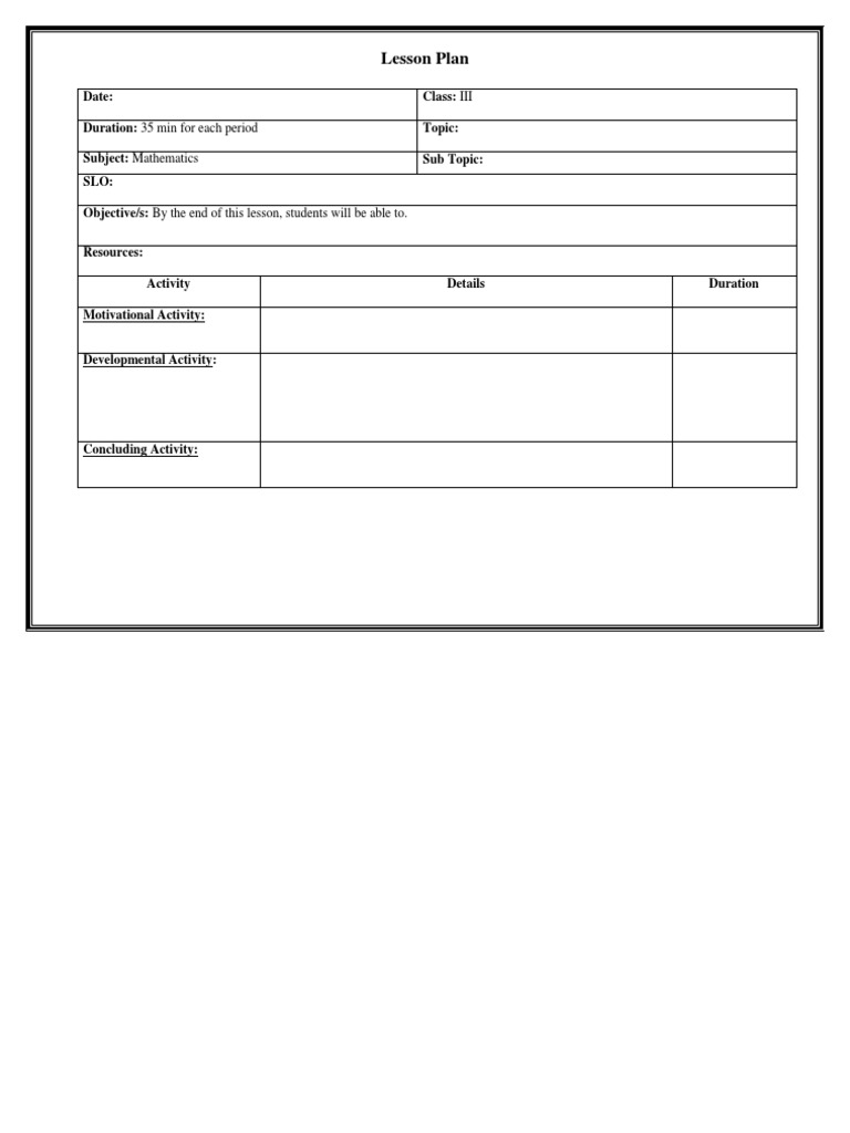 A 35-Minute Lesson Plan to Help Students Learn the Basics of [Sub Topic ...