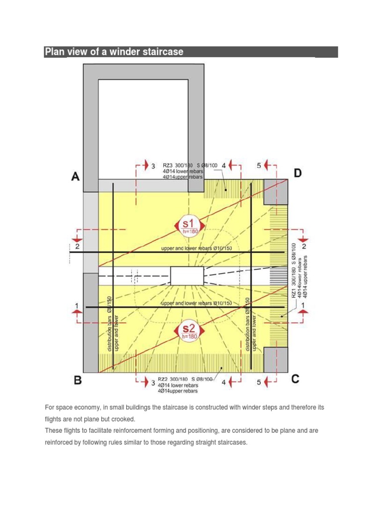 Plan View of A Winder Staircase | PDF