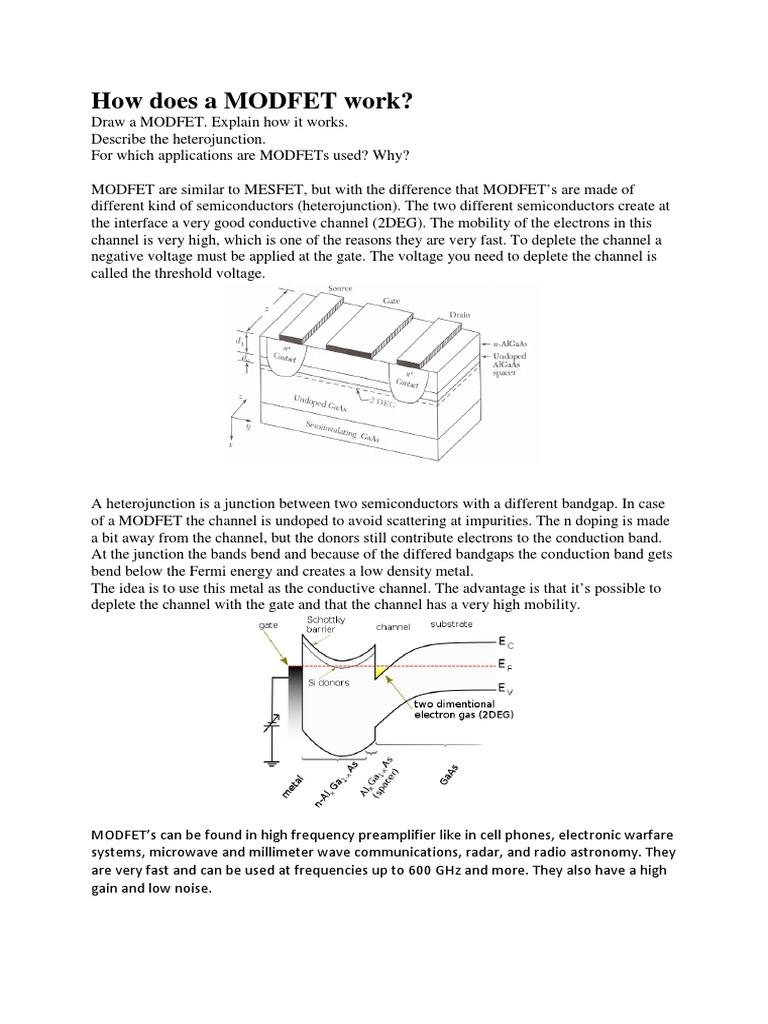 How Does A MODFET Work? | PDF
