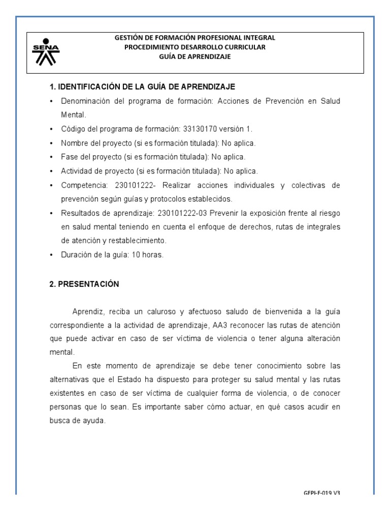 Guia | PDF | Salud mental | Aprendizaje