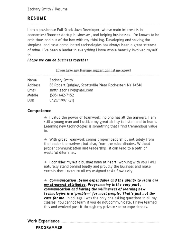 Completed Resume | PDF | Programmer | Spring Framework