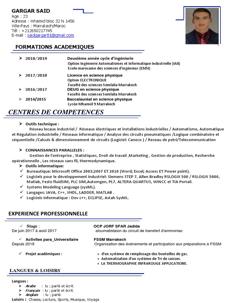 22 Modele CV Academique Bleu | PDF | Informatique | Logiciel
