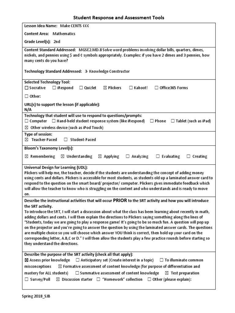 Student Response Tools | PDF | Educational Assessment | Multiple Choice