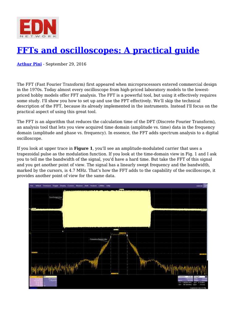FFTs and Oscilloscopes A Practical Guide | PDF | Spectral Density ...