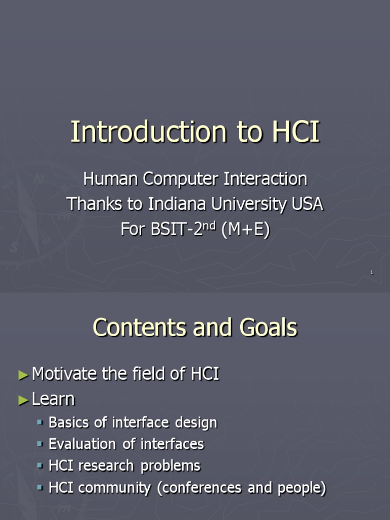 Introduction To HCI: Human Computer Interaction Thanks To Indiana ...