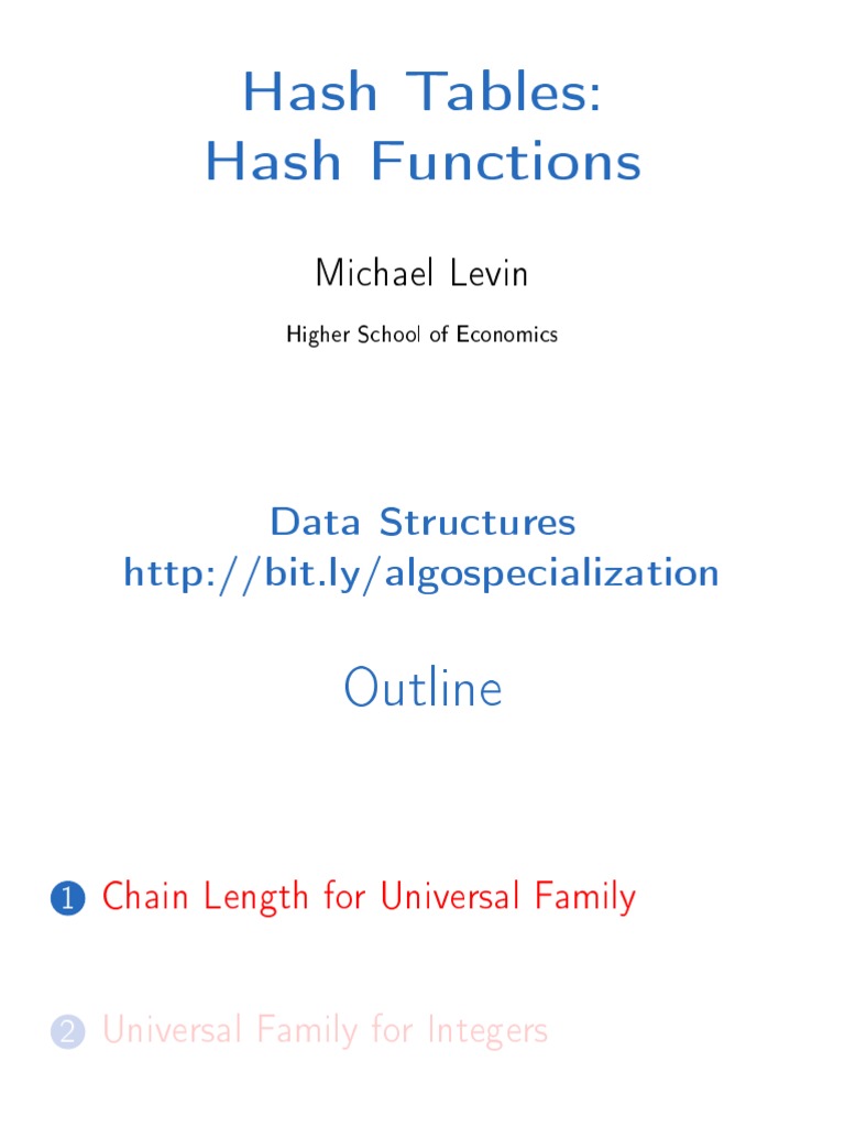 Hash Tables: Hash Functions | PDF | Mathematical Proof | Expected Value
