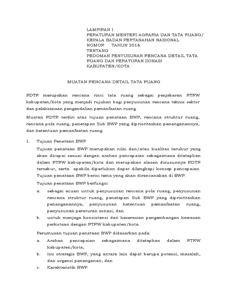 Pedoman PZ Dan RDTR | PDF