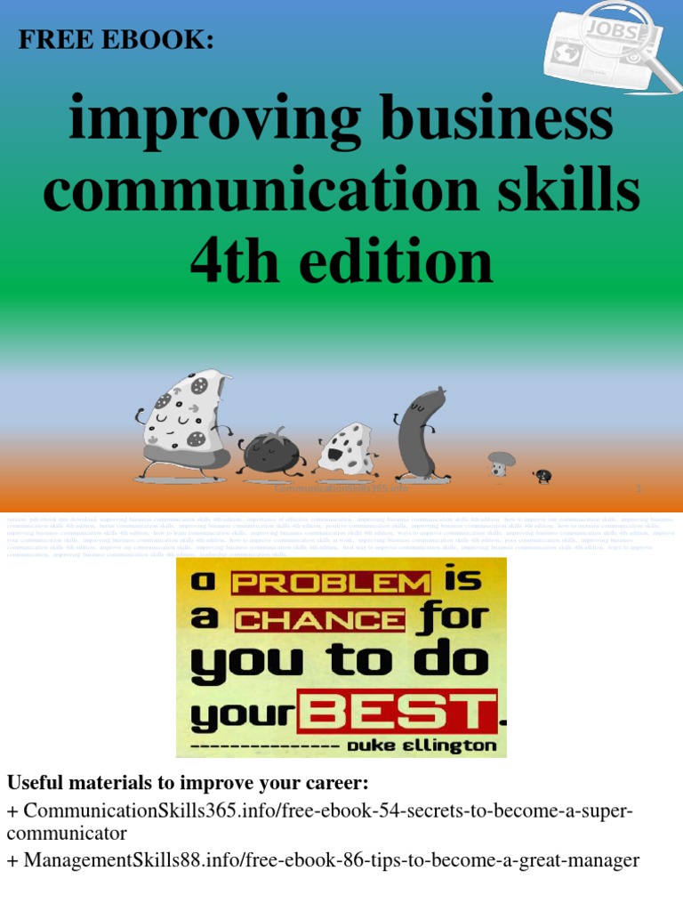 Improving Business Communication Skills 4th Edition: Free Ebook | PDF ...