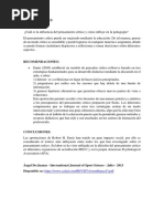Robert Ennis | PDF | Pensamiento crítico | Epistemología