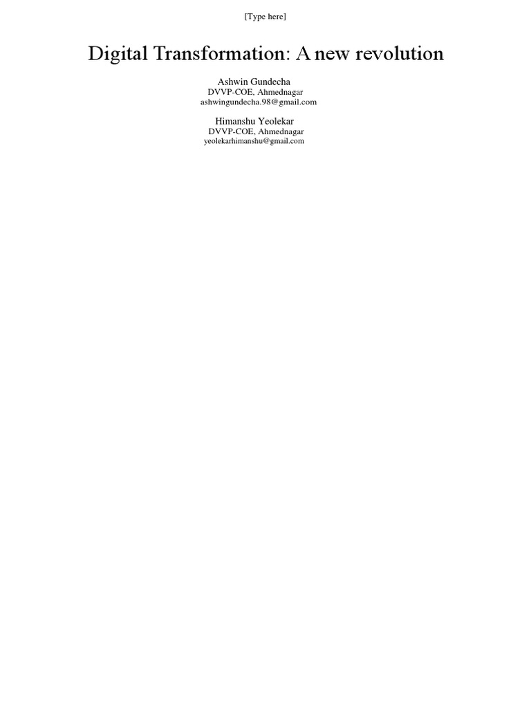 Digital Transformation Paper | PDF