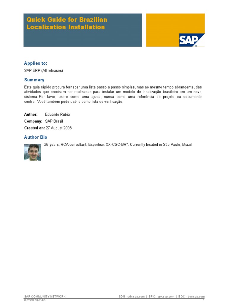 Quick Guide For Brazilian Localization Installation | PDF | Ibm System ...