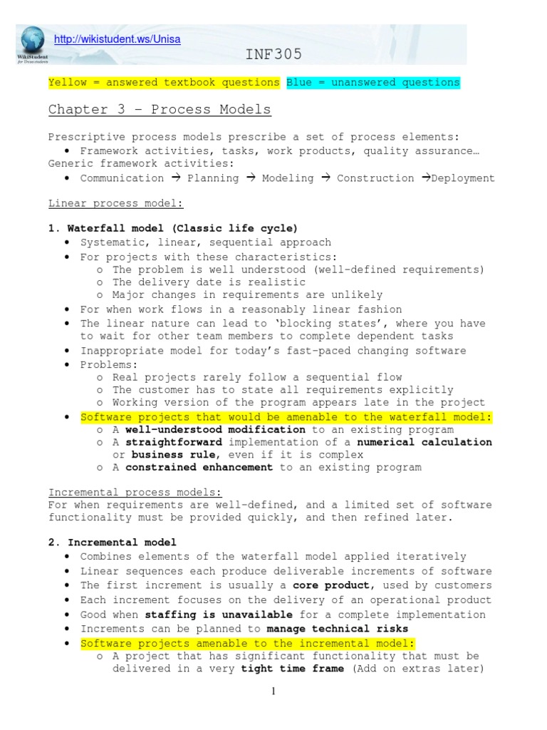 Chapter 3 - Process Models: 1. Waterfall Model (Classic Life Cycle ...