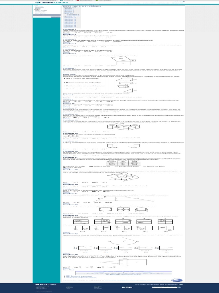 Amc8 2003 | PDF | Area | Teaching Mathematics