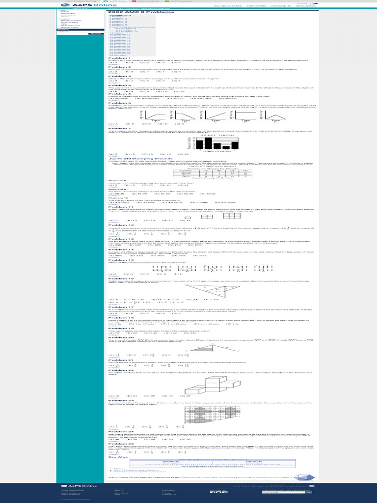 2002 AMC 8 Problems: Problem 8 | PDF | Area | Triangle