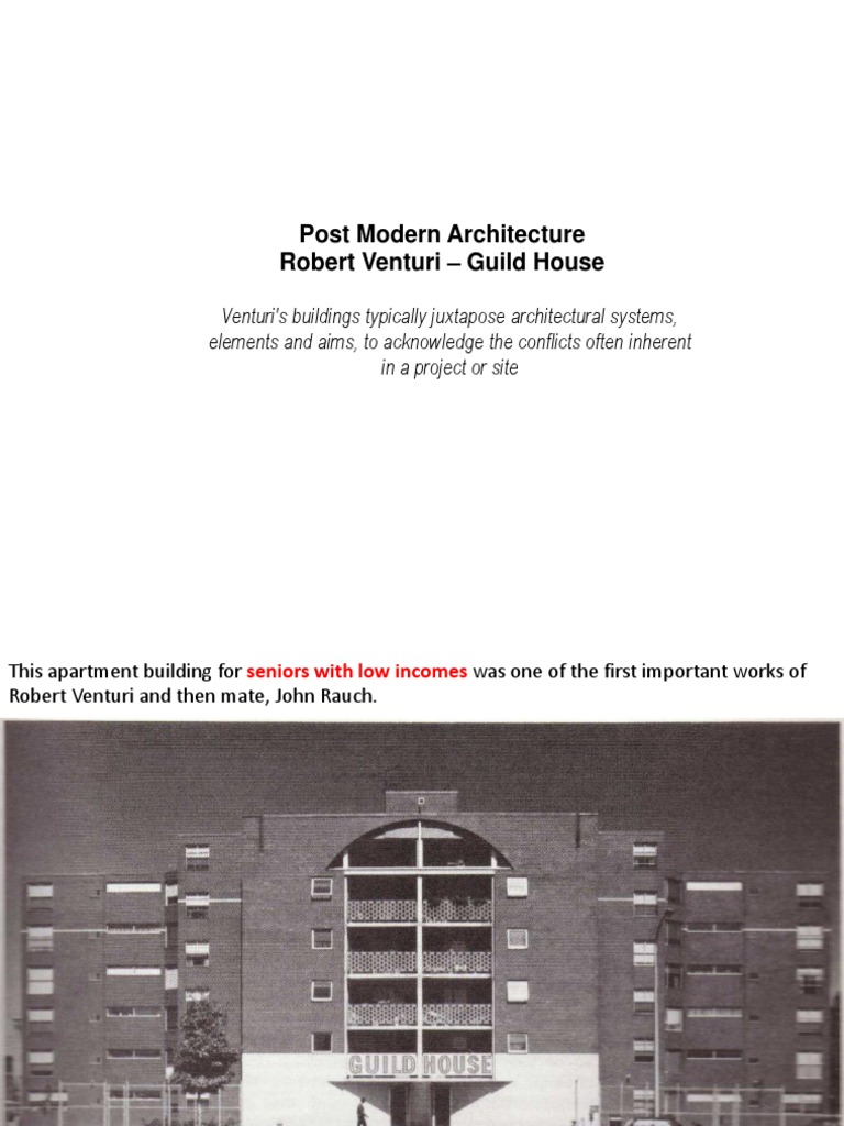 Post Modern Architecture Robert Venturi - Guild House | PDF | Economic ...