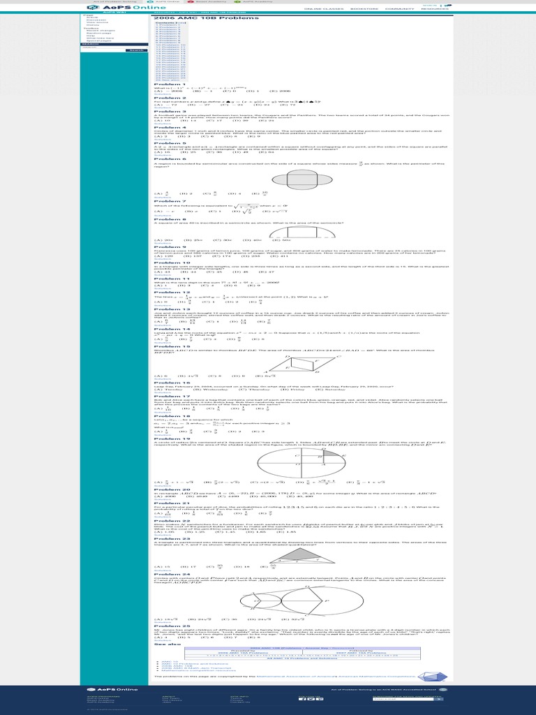 AMC Math Exams | PDF | Area | Triangle