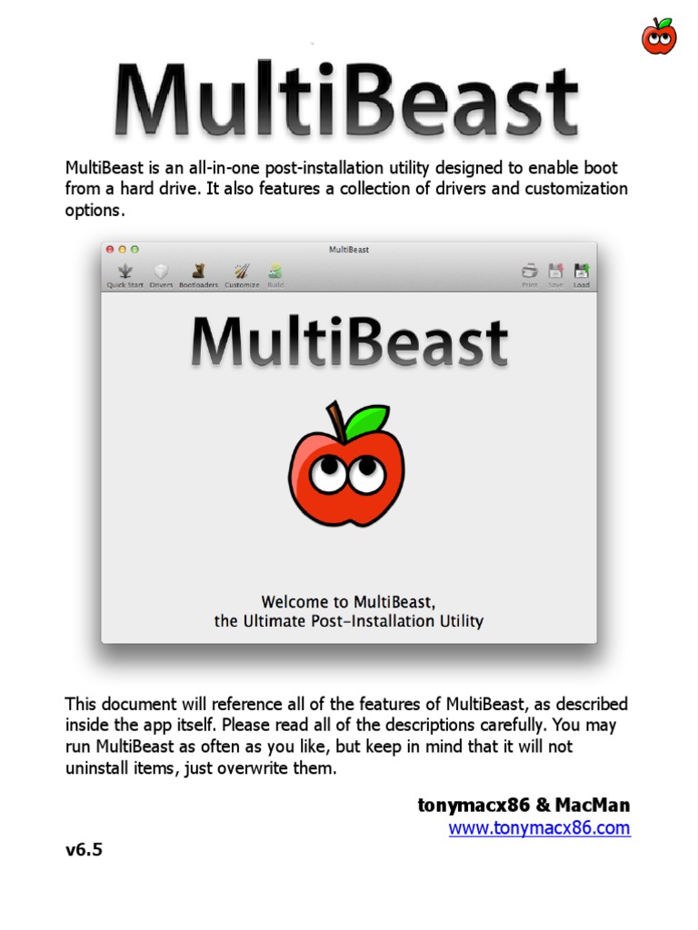 MultiBeast Features 6.5 | PDF | Booting | Computer Architecture