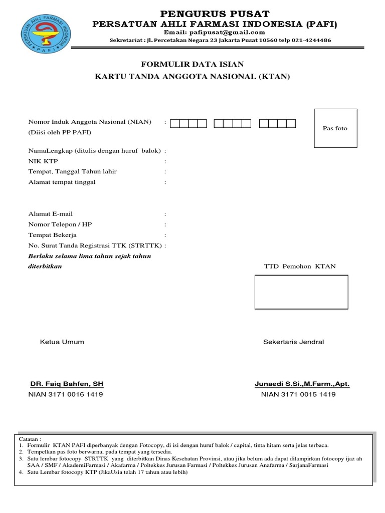 Formulir Ktan | PDF