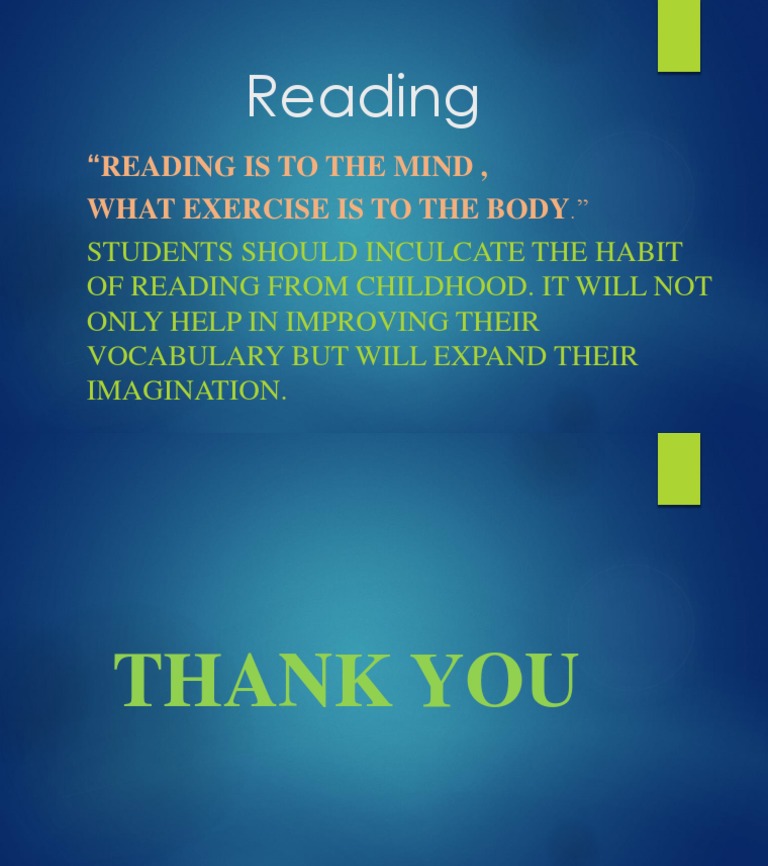 Reading: "Reading Is To The Mind, What Exercise Is To The Body." | PDF ...